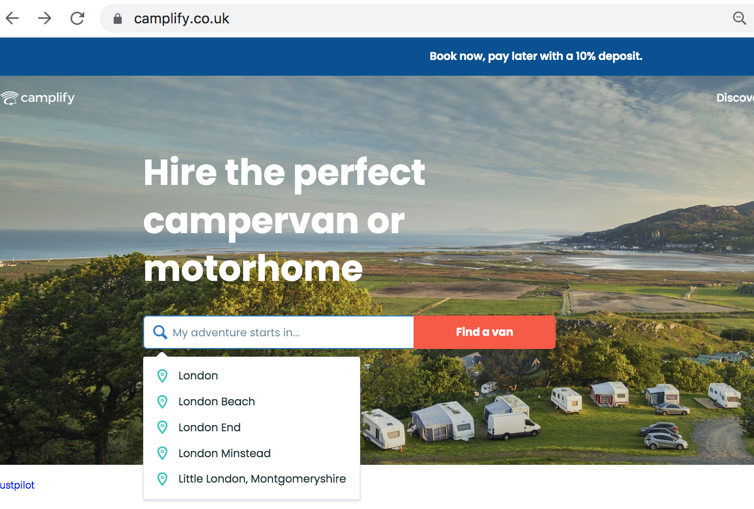 I'm interested in hiring a van on Camplify. How does it work?